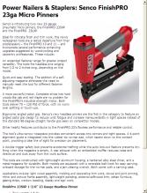 Power Nailers & Staplers: Senco FinishPRO 23ga Micro Pinners - Contractor Supply Magazine