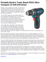 Portable Electric Tools: Bosch PS31 Ultra-Compact 12-Volt drill driver ...