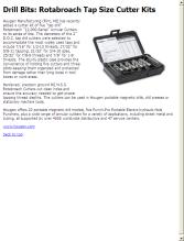 Drill Bits: Rotabroach Tap Size Cutter Kits - Contractor Supply Magazine