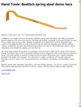 Hand Tools: Bostitch spring steel demo bars - Contractor Supply Magazine