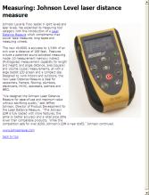 Measuring: Johnson Level laser distance measure - Contractor Supply ...