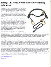 Safety: DBI-SALA Cynch-Lok fall-restricting pole strap - Contractor ...