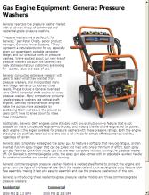 Gas Engine Equipment: Generac Pressure Washers - Contractor Supply Magazine