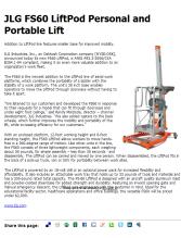 JLG FS60 LiftPod Personal and Portable Lift - Contractor Supply Magazine