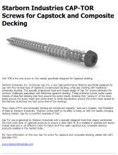 Starborn Industries CAP-TOR Screws for Capstock and Composite Decking ...