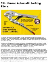 C.H. Hanson Automatic Locking Pliers - Contractor Supply Magazine