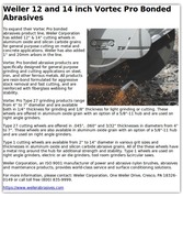 Weiler 12 and 14 inch Vortec Pro Bonded Abrasives - Contractor Supply ...