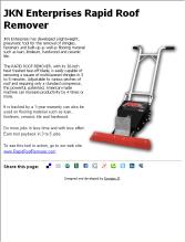JKN Enterprises Rapid Roof Remover - Contractor Supply Magazine