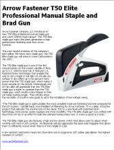 Arrow Fastener T50 Elite Professional Manual Staple and Brad Gun ...