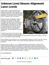 Johnson Level Sheave Alignment Laser Levels - Contractor Supply Magazine