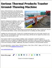 Serious Thermal Products Toaster Ground-Thawing Machine - Contractor ...