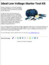 Ideal Low Voltage Starter Tool Kit - Contractor Supply Magazine