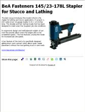 BeA Fasteners 145/23-178L Stapler for Stucco and Lathing - Contractor ...
