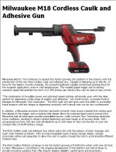 Milwaukee M18 Cordless Caulk and Adhesive Gun - Contractor Supply Magazine