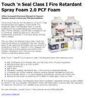 Touch 'n Seal Class I Fire Retardant Spray Foam 2.0 PCF Foam ...