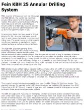 Fein KBH 25 Annular Drilling System - Contractor Supply Magazine