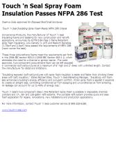 Touch 'n Seal Spray Foam Insulation Passes NFPA 286 Test - Contractor ...