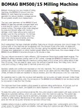 BOMAG BM500/15 Milling Machine - Contractor Supply Magazine