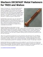 Starborn DECKFAST Metal Fasteners for TREX and Wahoo - Contractor ...
