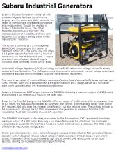 Subaru Industrial Generators - Contractor Supply Magazine
