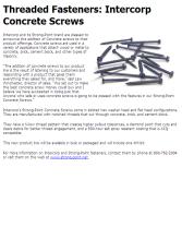 Threaded Fasteners: Intercorp Concrete Screws - Contractor Supply Magazine