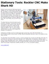 Stationary Tools: Rockler CNC Mako Shark HD - Contractor Supply Magazine