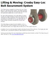 Lifting & Moving: Crosby Easy-Loc Bolt Securement System - Contractor ...