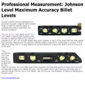 Professional Measurement: Johnson Level Maximum Accuracy Billet Levels ...