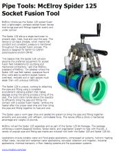 Pipe Tools: McElroy Spider 125 Socket Fusion Tool - Contractor Supply ...