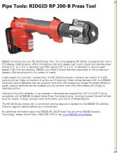 Pipe Tools: RIDGID RP 200-B Press Tool - Contractor Supply Magazine