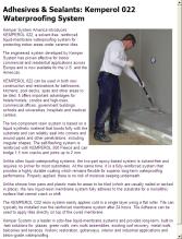 Adhesives & Sealants: Kemperol 022 Waterproofing System - Contractor ...