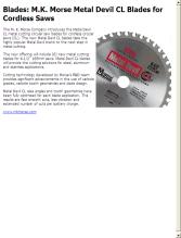 Blades: M.K. Morse Metal Devil CL Blades for Cordless Saws - Contractor ...
