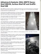 Adhesives & Sealants: SEAL-KRETE Epoxy-Shell WB250, Surface-Shell HP ...