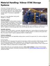 Material Handling: Vidmar STAK Storage Systems - Contractor Supply Magazine