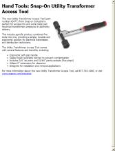 Hand Tools: Snap-On Utility Transformer Access Tool - Contractor Supply ...