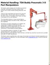 Material Handling: TDA Buddy Pneumatic 3-D Part Manipulators ...