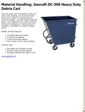Material Handling: Jescraft DC-500 Heavy Duty Debris Cart - Contractor ...