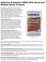 Adhesives & Sealants: PAREX EIFS, Stucco and Weather Barrier Products ...