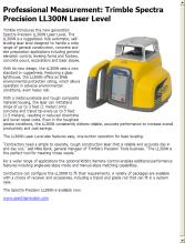Professional Measurement: Trimble Spectra Precision LL300N Laser Level ...