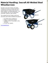 Material Handling: Jescraft All-Welded Steel Wheelbarrows - Contractor ...