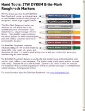 Hand Tools: ITW DYKEM Brite-Mark Roughneck Markers - Contractor Supply ...