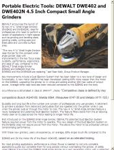 Portable Electric Tools: DEWALT DWE402 and DWE402N 4.5 Inch Compact ...