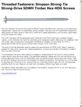 Threaded Fasteners: Simpson Strong-Tie Strong-Drive SDWH Timber Hex-HDG ...