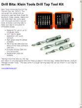 Drill Bits: Klein Tools Drill Tap Tool Kit - Contractor Supply Magazine