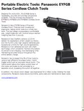 Portable Electric Tools: Panasonic EYFGB Series Cordless Clutch Tools ...