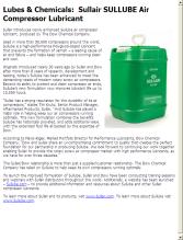 Lubes & Chemicals: Sullair SULLUBE Air Compressor Lubricant ...