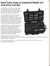 Hand Tools: Snap-on Industrial Mobile 3/4 Inch Drive Tool Set ...