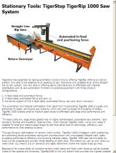 Stationary Tools: TigerStop TigerRip 1000 Saw System - Contractor ...