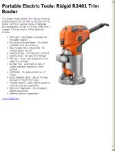 Portable Electric Tools: Ridgid Model R2401 Trim Router - Contractor ...
