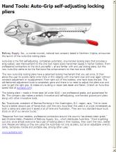 Hand Tools: Auto-Grip self-adjusting locking pliers - Contractor Supply ...